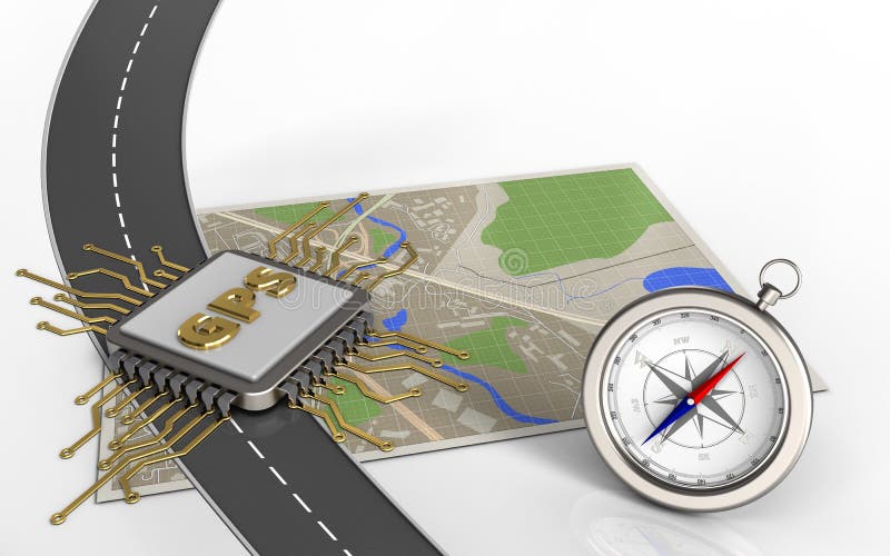 3d map stock illustration. Illustration of driving, technology - 102895622