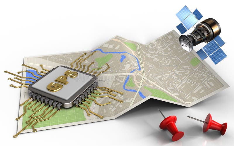 3d gps chip stock illustration. Illustration of location - 102731286