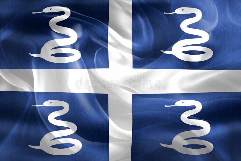 3D-Illustration of a Martinique Flag - Realistic Waving Fabric Flag ...