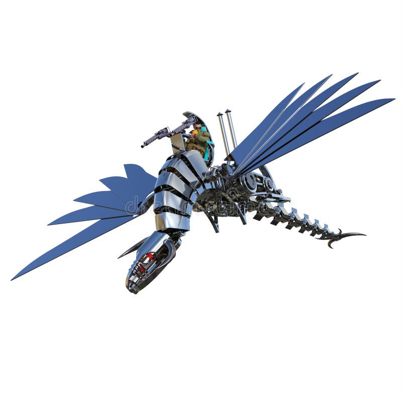 3D-illustration of a Mechanic Steam Dragon Stock Illustration ...