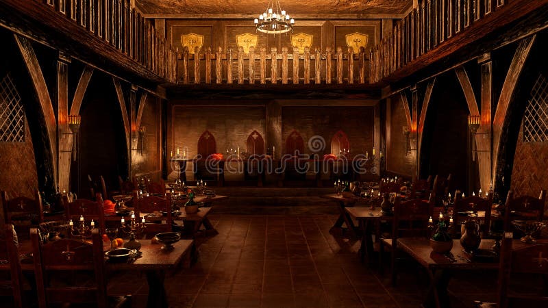 Medieval Dining Room Stock Illustrations – 438 Medieval Dining Room ...