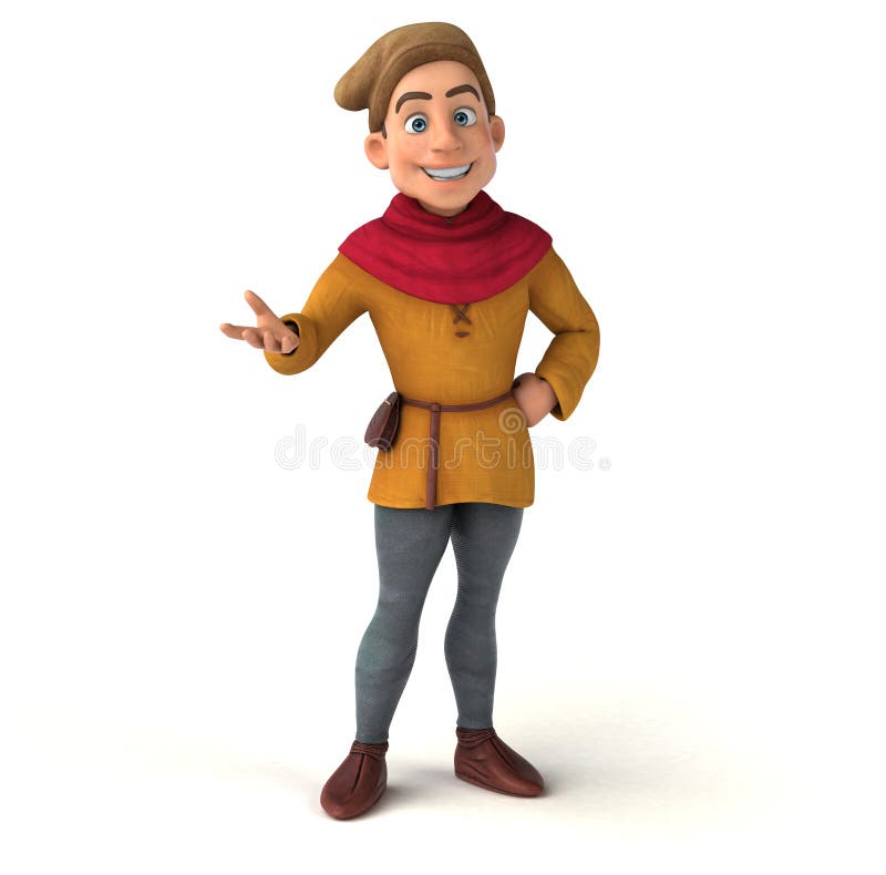 3D Illustration of a Medieval Historical Character Stock Illustration ...