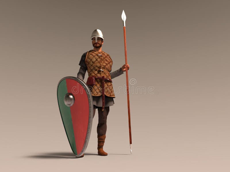 3d Illustration of a Medieval Soldier Stock Illustration - Illustration ...