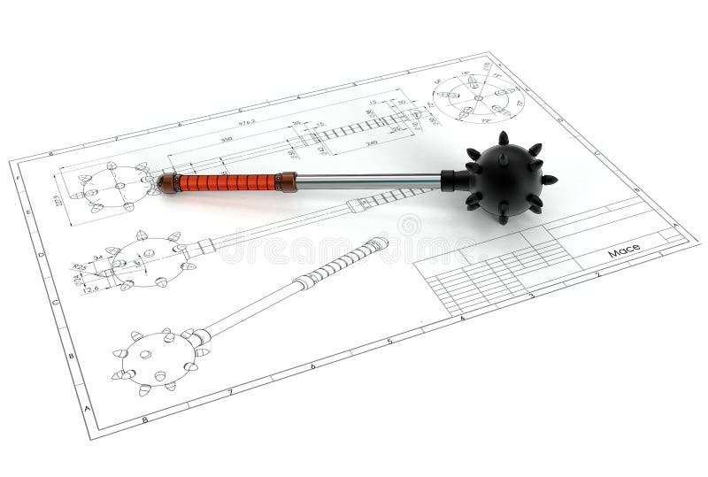 3d Illustration of Medieval Viking Mace Stock Illustration ...