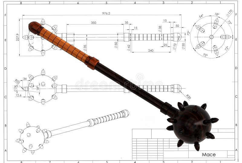 3d Illustration of Medieval Viking Mace Stock Illustration ...