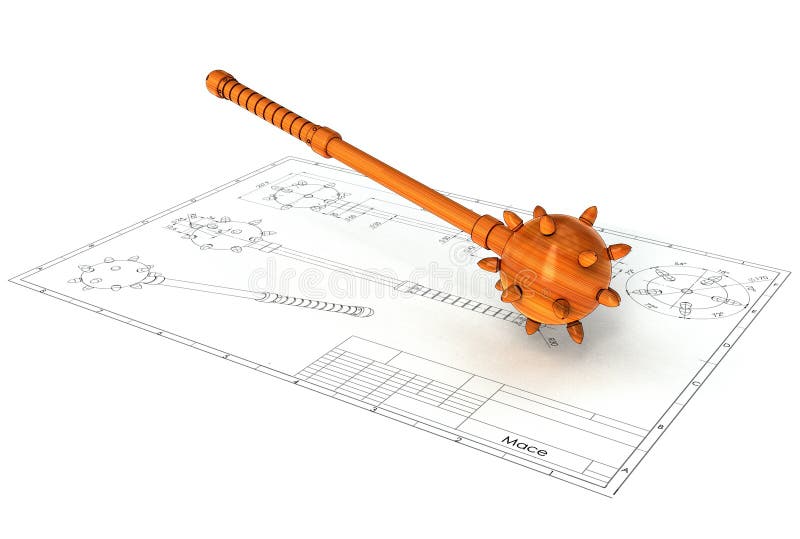 3d Illustration of Medieval Viking Mace Stock Illustration ...