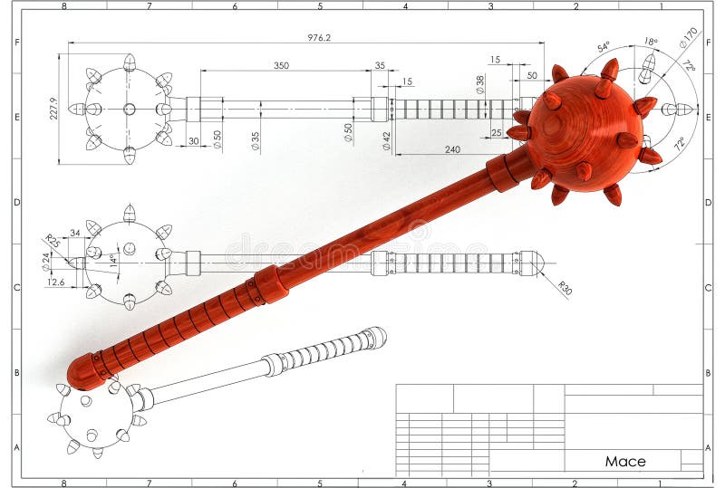 3d Illustration of Medieval Viking Mace Stock Illustration ...