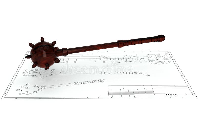 3d Illustration of Medieval Viking Mace Stock Illustration ...