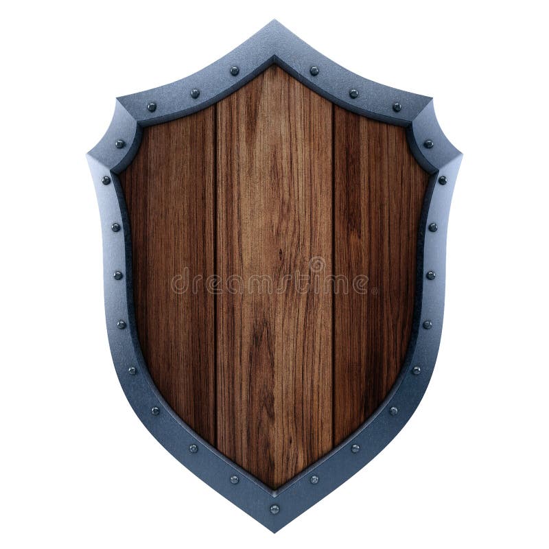 Old Rust Wood Medieval Shield Stock Illustration - Illustration of ...