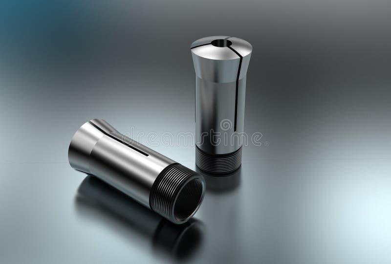 3D Illustration of Metal Collets for Instruments Stock Illustration ...
