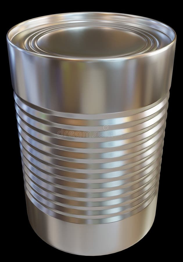 3d Illustration of Metal Food Can Isolated. Stock Image - Illustration ...