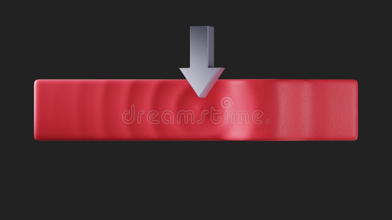 Metal Arrow Hitting Red Surface with Glowing Ripple Effect Stock ...