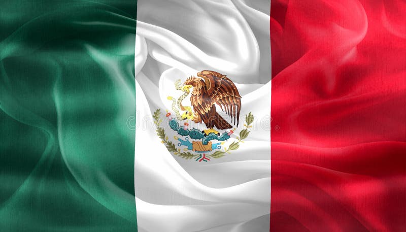 3D-Illustration of a Mexico Flag - Realistic Waving Fabric Flag Stock ...