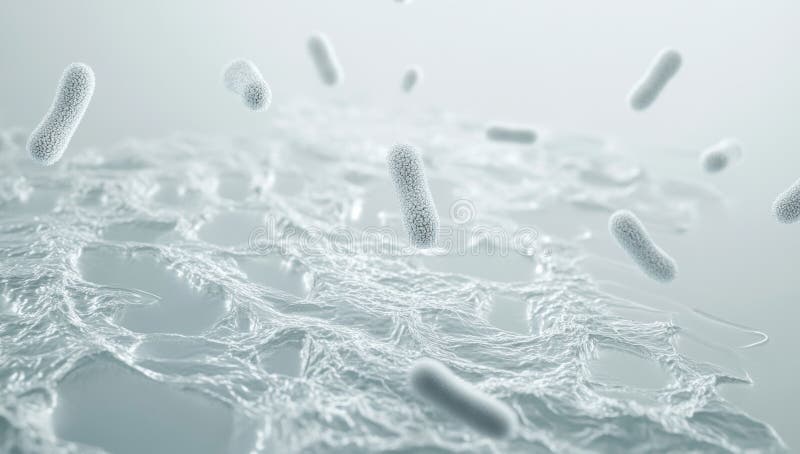 In a 3D Illustration, the Microscopic View of Water Reveals Rod-shaped ...