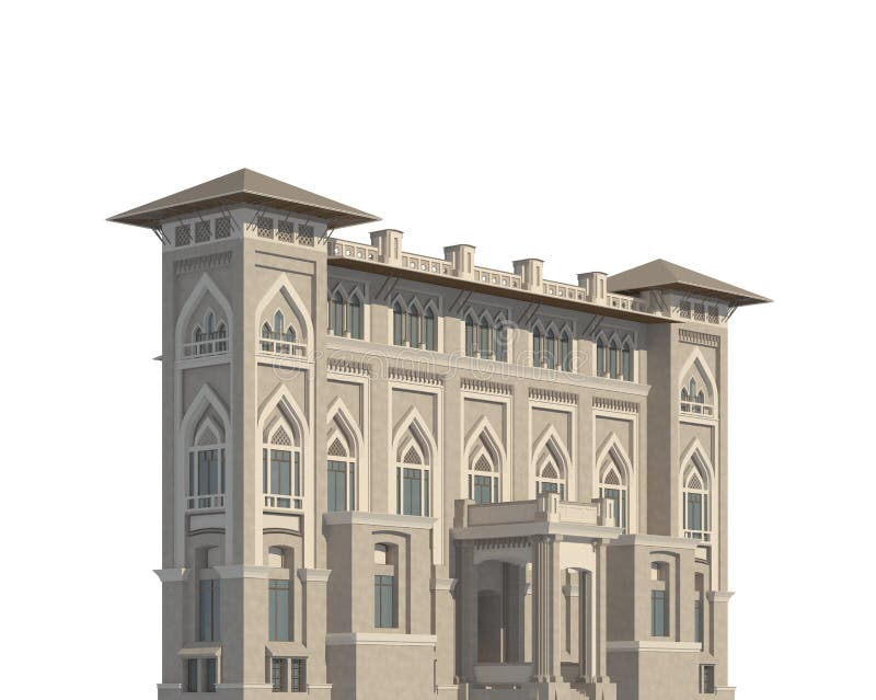 Original Design Middle East Building Isolated on White Background 3d ...