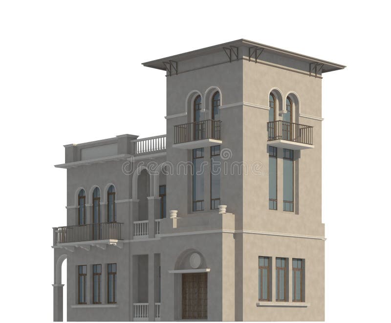 Original Design Middle East Building Isolated on White Background 3d ...