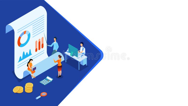 3D Illustration of Miniature Business People Maintain the Data. Stock ...