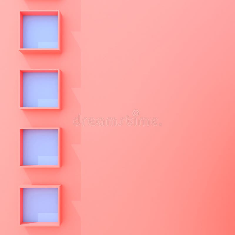 3D Illustration of Minimal Architecture Abstract Windows on Building ...