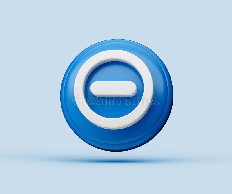 3D Illustration of Minus, Stop, Prohibited or Restriction Icon for Web ...