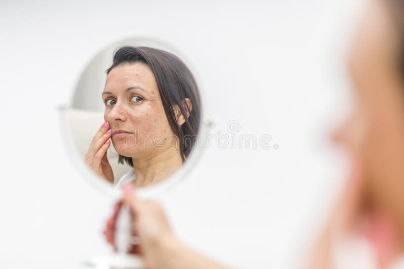 3d Illustration of Mirror Reflection with Female Face. Stock Photo ...
