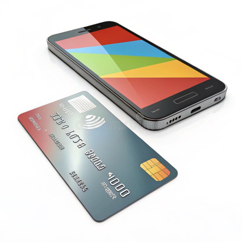 Mobile and Card 3D Illustration Stock Illustration - Illustration of ...