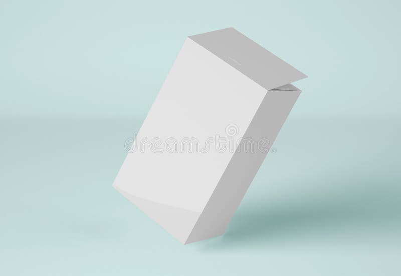 Tall Box, Rectangular Mock Up with Side View Stock Vector ...