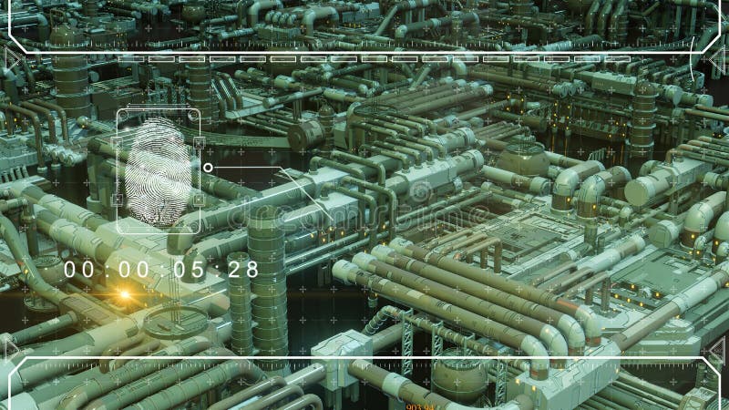 Model of Alien Sci-fi City with Optical Flares and HUD Stock ...