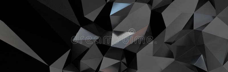 3D Illustration of a Modern Black Metal Low Poly Backdrop Stock ...