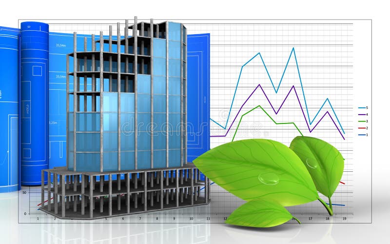 3d with drawing roll stock illustration. Illustration of concrete ...