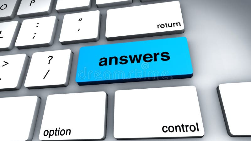 3D Illustration of Modern Keyboard with the Word Answer Stock ...