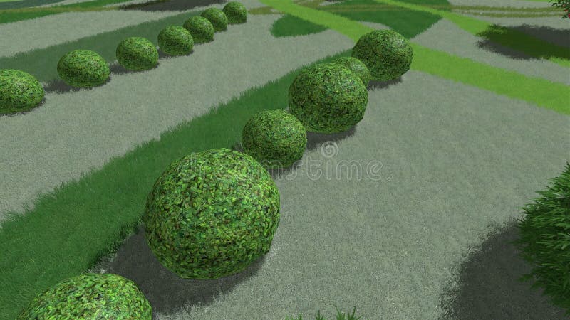 3D Illustration of Modern Landscape Architecture. Background Computer ...