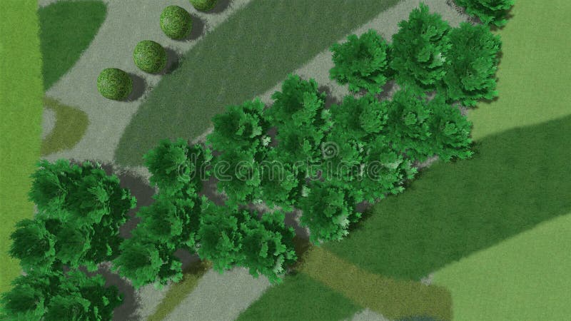 3D Illustration of Modern Landscape Architecture. Background Computer ...