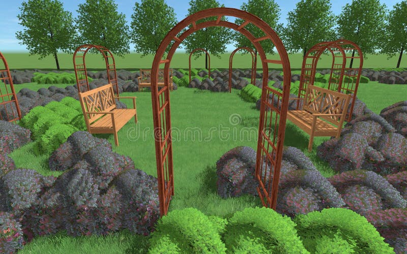 Modular Topiary Garden with Clipped Borders in the Form of Crosses ...