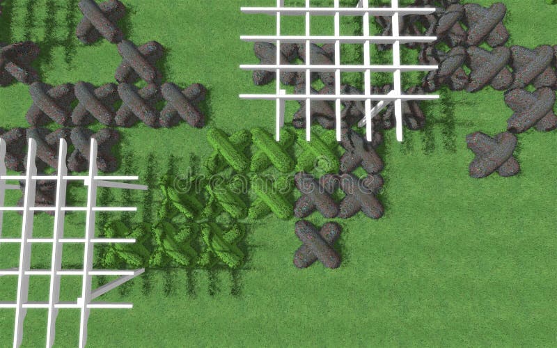 Modular Topiary Garden with Clipped Borders in the Form of Crosses ...