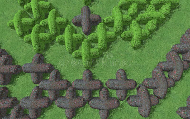 Modular Topiary Garden with Clipped Borders in the Form of Crosses ...