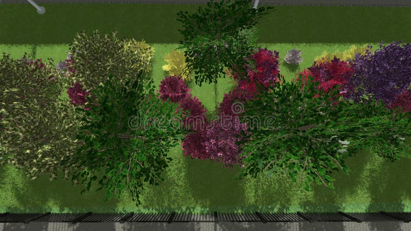 3D Illustration of Modern Landscape Design of the Administrative ...