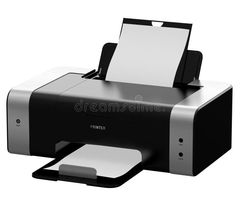 3D Illustration of Modern Laser Printer Isolated on Transparent ...
