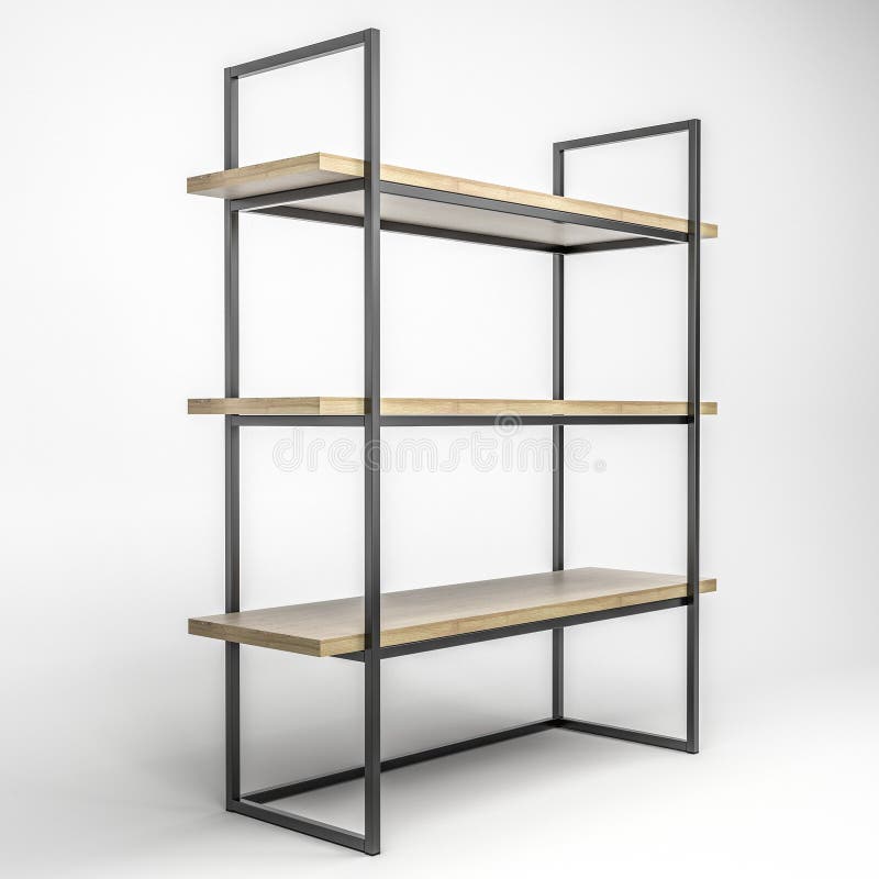 3d Illustration of a Modern Loft-style Rack Stock Illustration ...