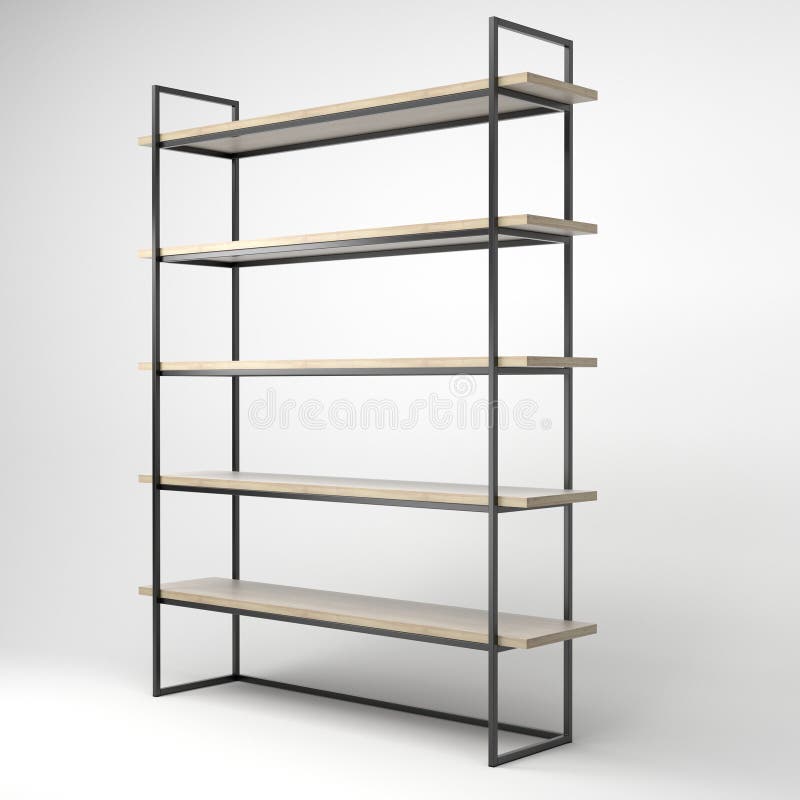 3d Illustration of a Modern Loft-style Rack Stock Illustration ...