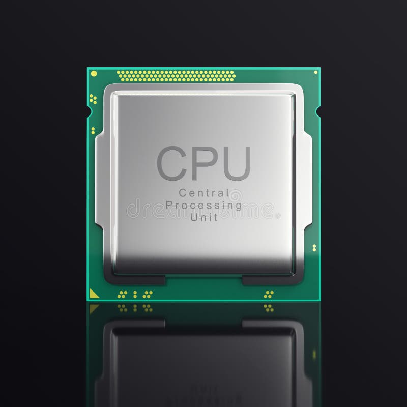 3d Illustration Modern Multicore CPU on Black Background Stock ...