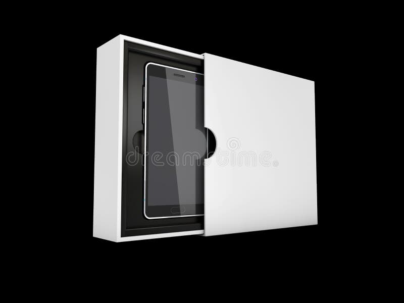 3d Illustration. of Modern Smart Phone in the Box Stock Illustration ...
