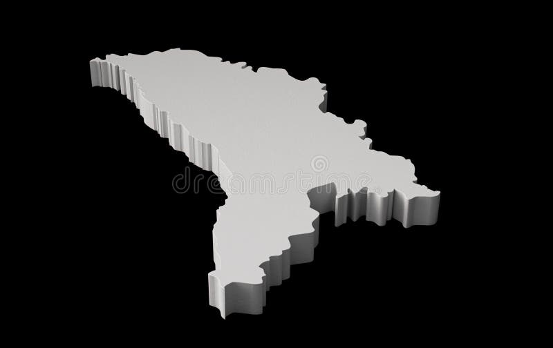 3D Illustration of the Moldova Map Isolated on a White Background Stock ...