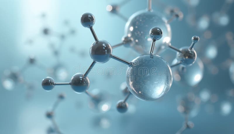 3D Illustration of Molecular Structure with Atoms and Bonds. Science ...