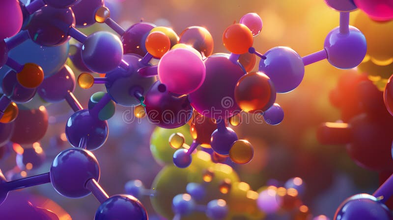 A 3D Illustration of a Molecule in a Biochemistry. Stock Illustration ...