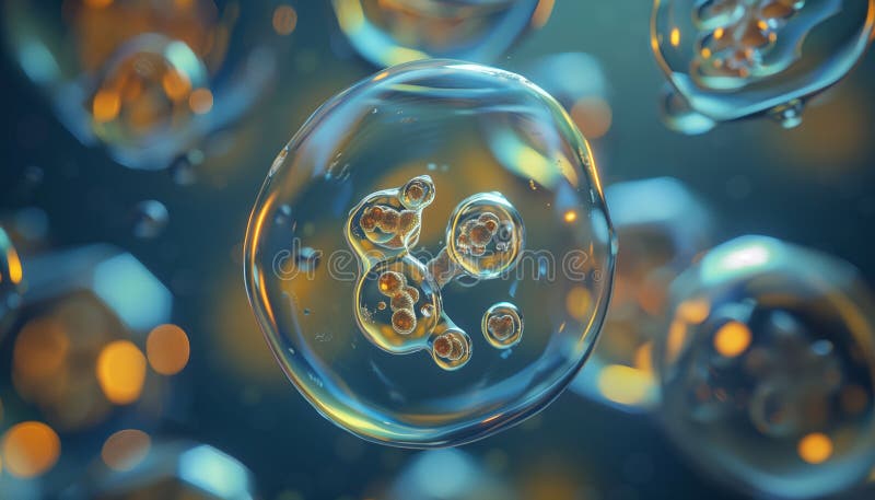 3d Illustration of a Molecule Encased in a Liquid Bubble - a Stunning ...