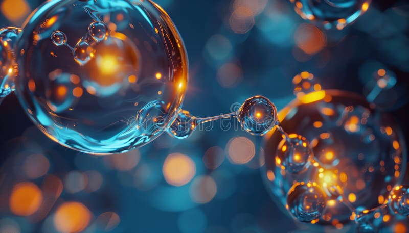 3d Illustration of a Molecule Inside a Liquid Bubble Showing the ...