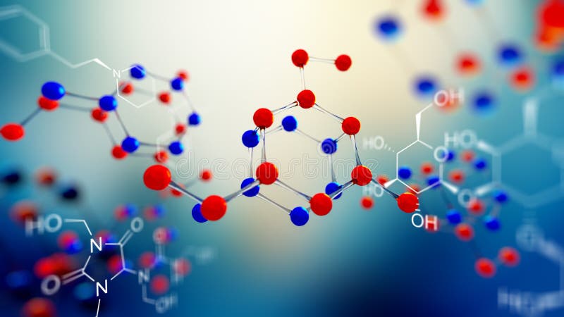 3d Illustration of Molecule Model. Science Background with Molecules ...