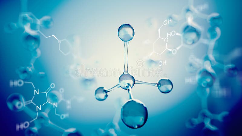 3d Illustration of Molecule Model. Science Background with Molecules ...