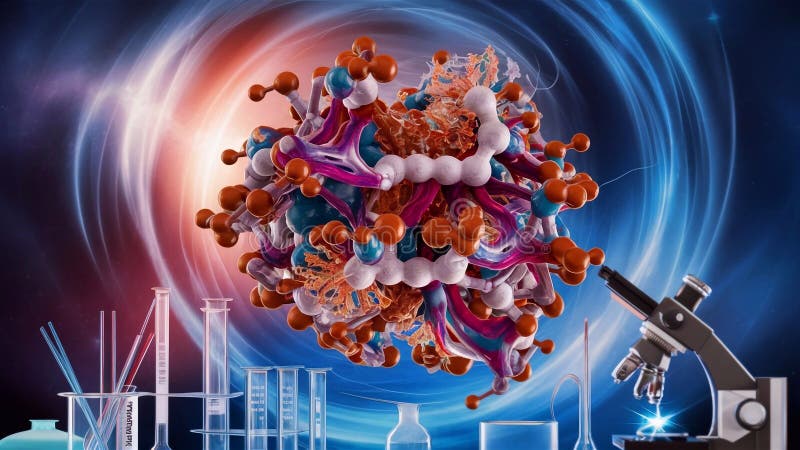 3D Illustration of a Molecule Model. Science is the Basis of Reason ...
