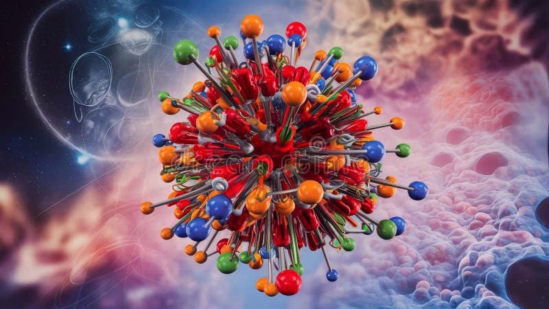 3D Illustration of a Molecule Model. Science is the Basis of Reason ...